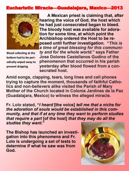 Reported Eucharistic Miracle in Guadalajara, Mexico, 2013 – APOSTOLATE OF EUCHARISTIC ADORATION